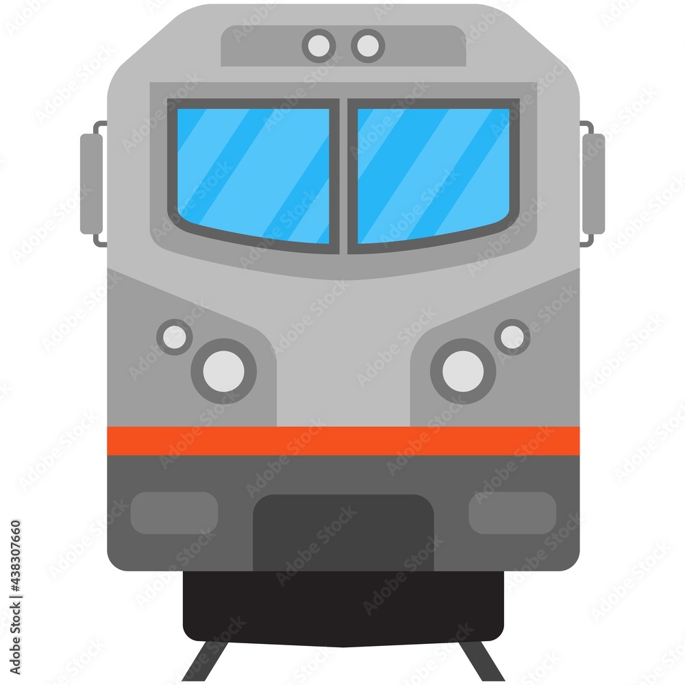 Poster Suburban electric train vector railway transport front view ...