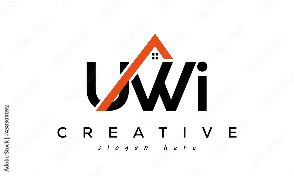 initial UWI letters real estate construction logo vector Stock Vector ...