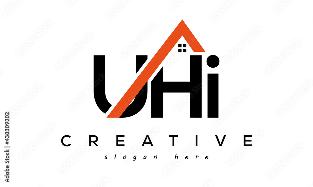 initial UHI letters real estate construction logo vector Stock Vector ...