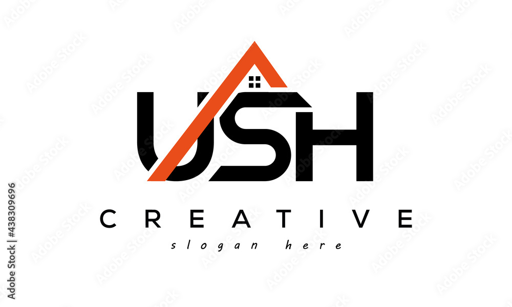 initial USH letters real estate construction logo vector Stock Vector ...
