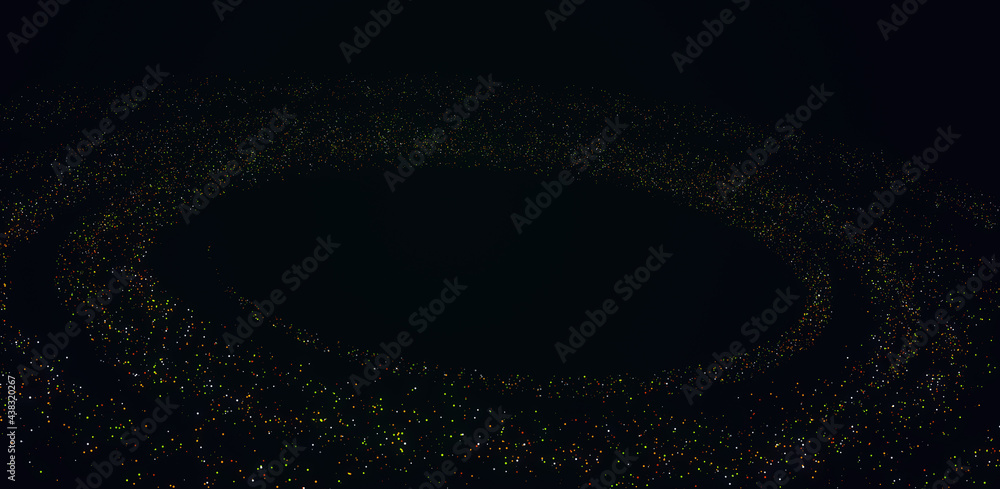 3d rendering, science fiction background of glowing particles with ...