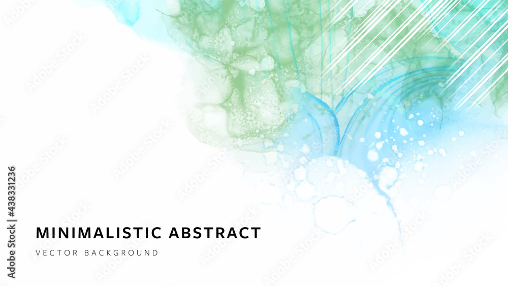 Abstract alcohol ink background with white copy space, minimalistic ...