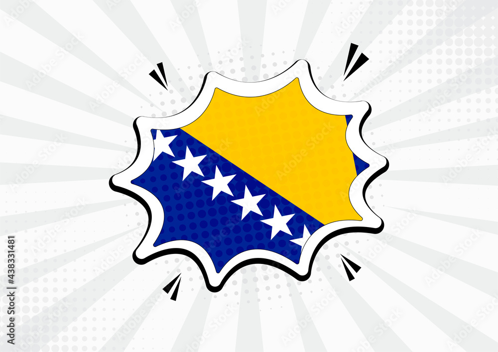 Artistic Bosnia and Herzegovina country comic flag illustration ...