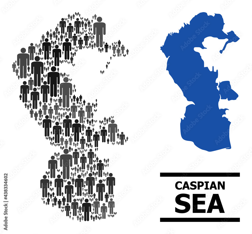 Map of Caspian Sea for political proclamations. Vector demographics ...