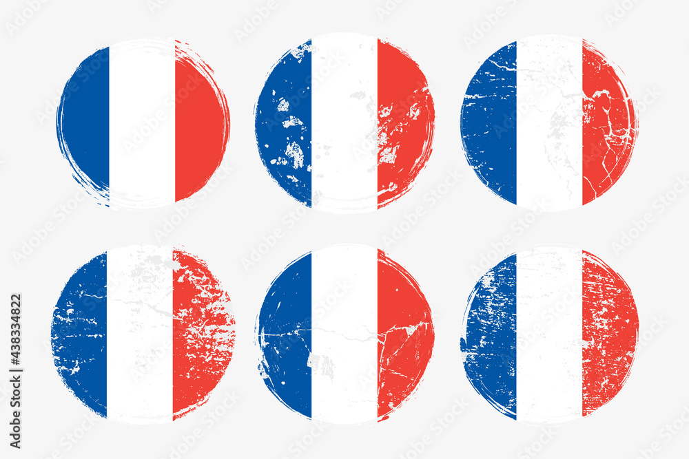 Flag of France grunge textures set. National flag of French Republic ...
