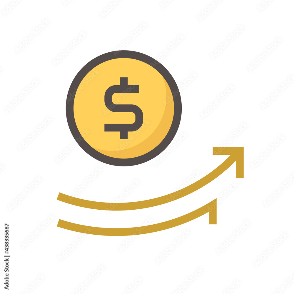 Money coin increase vector design. That icon, sign or symbol. Consist ...