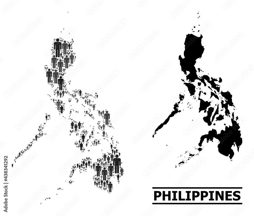 Map of Philippines for demographics doctrines. Vector population ...