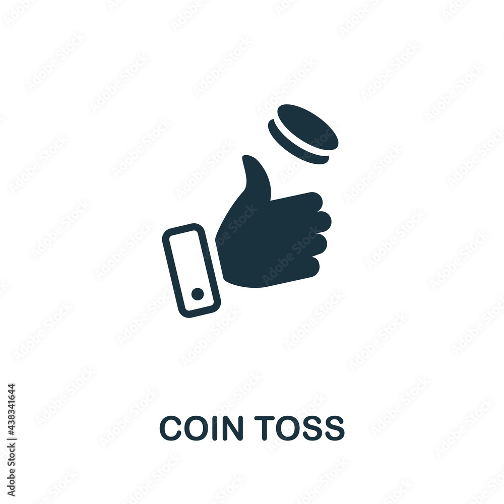 Coin Toss icon. Monochrome simple element from fortune teller ...