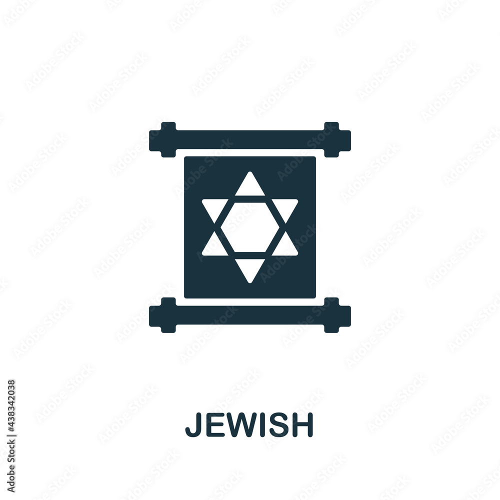 Jewish icon. Monochrome simple element from fortune teller collection ...