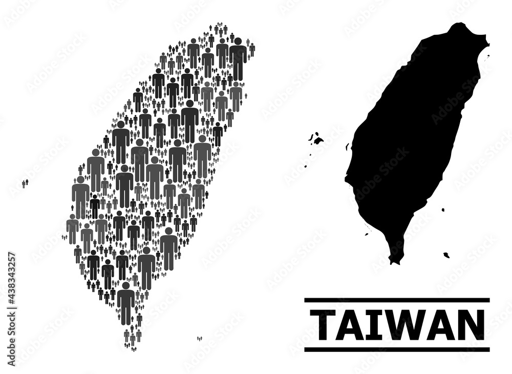 Map of Taiwan for politics doctrines. Vector demographics abstraction ...