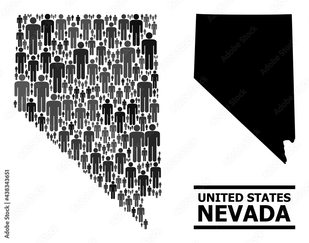 Map of Nevada State for demographics agitprop. Vector demographics ...