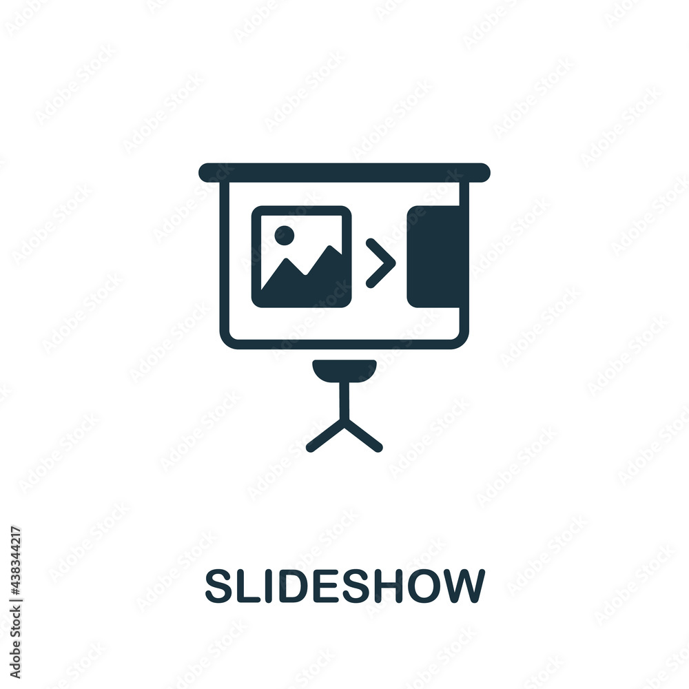 Vetor de Slideshow icon. Monochrome simple element from presentation ...
