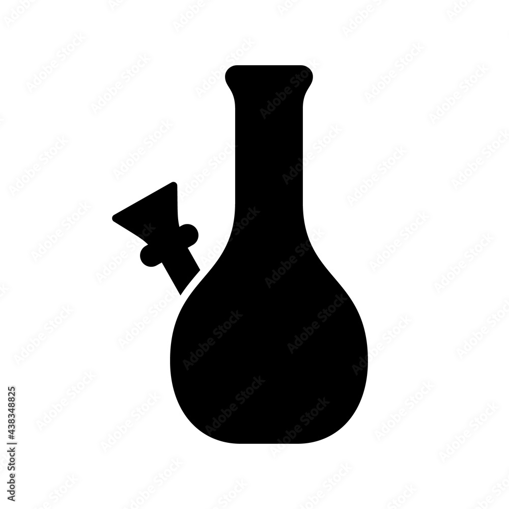 Smoking bong, silhouette icon. Black simple illustration. Contour ...