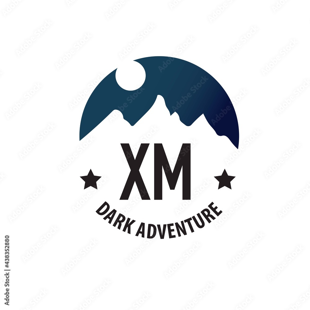 Initial Letter XM Adventure Creative Logo Design Template. Mountain ...