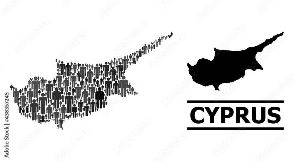 Vetor de Map of Cyprus Island for national projects. Vector ...