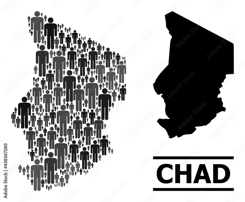 Vetor de Map of Chad for demographics projects. Vector demographics ...