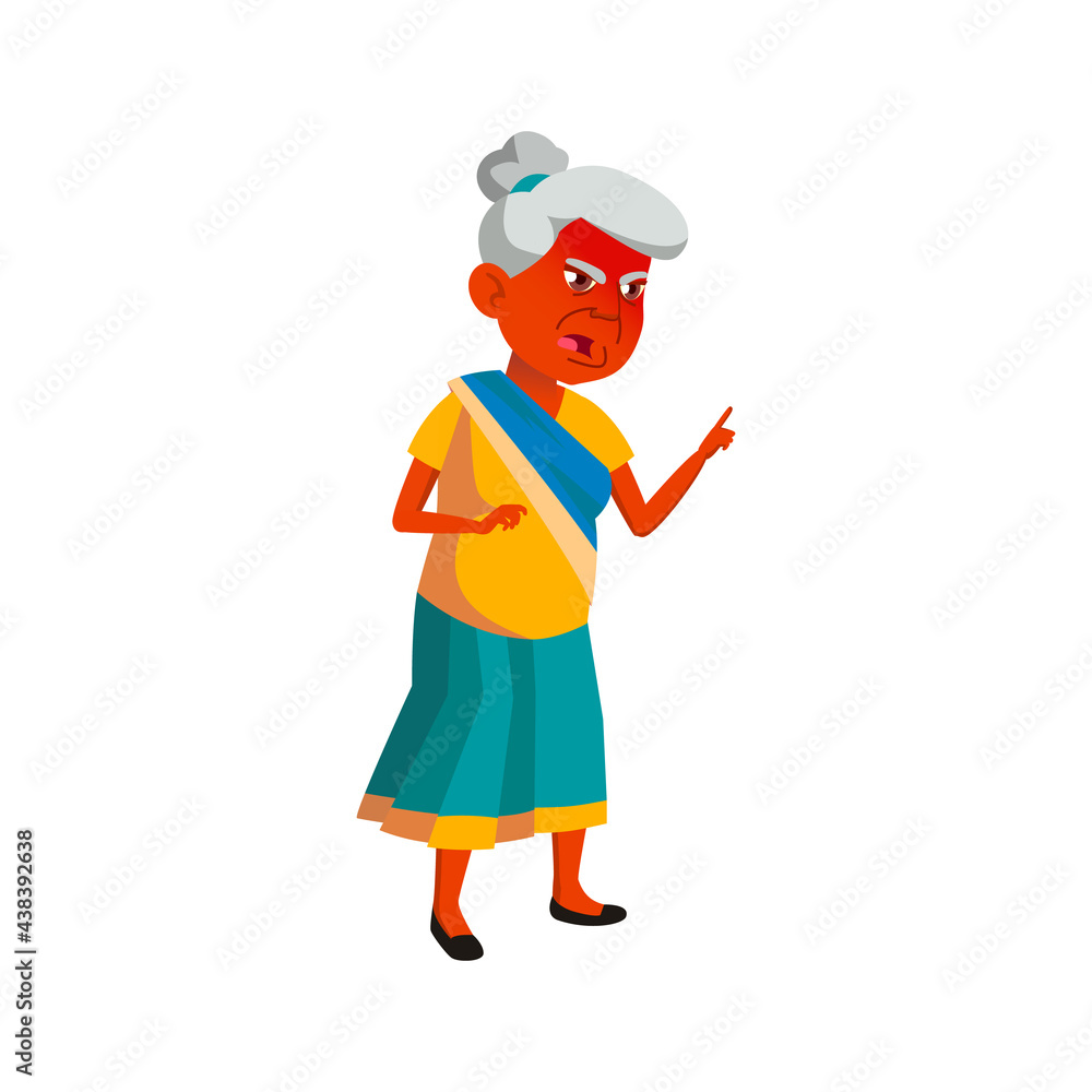 indian elderly woman shaming granddaughter in kitchen cartoon vector ...