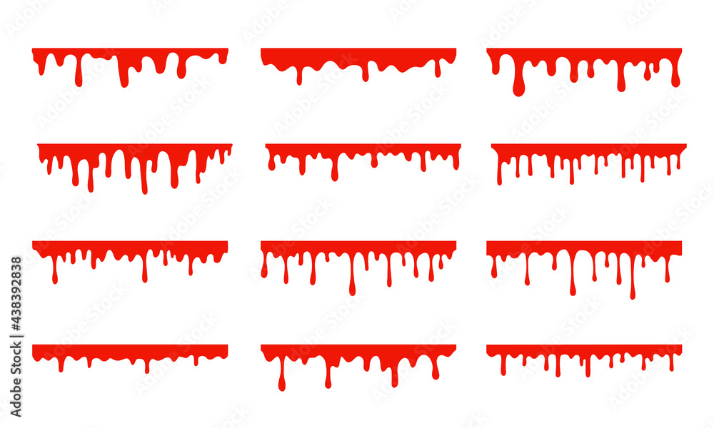 Spilled blood. A red sticky liquid that resembled blood dripping ...