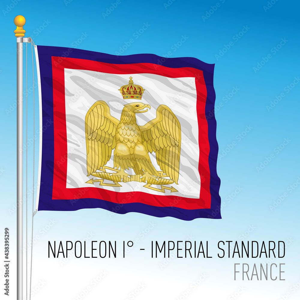 France, historical flag, imperial standard of Napoleon, vector ...