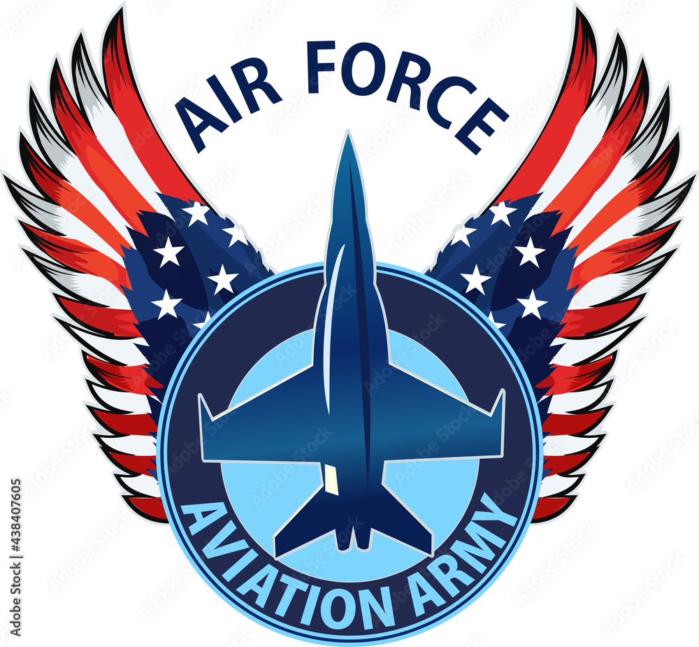 Eagle fighter jet plane. The symbol of the United States Air Force with ...