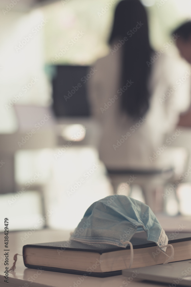 Face masks were removed and placed on scriptures in the room after ...