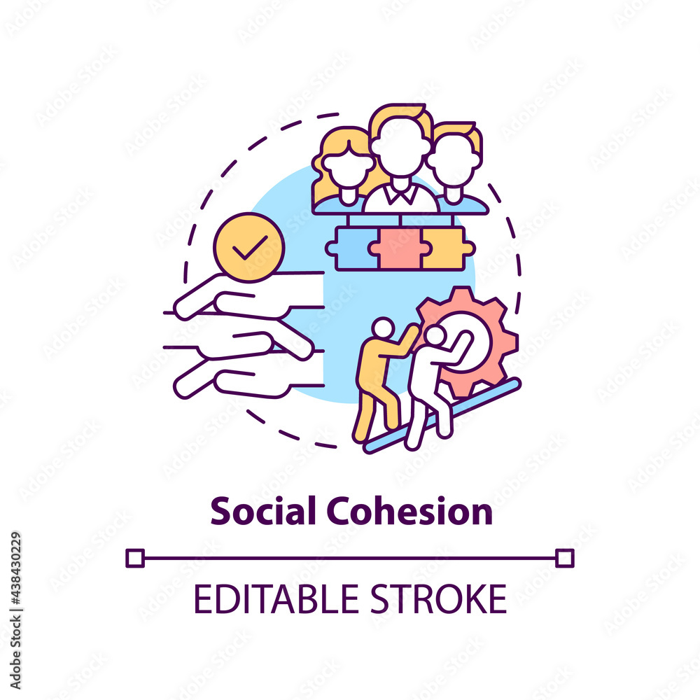Social cohesion concept icon. Community development abstract idea thin ...