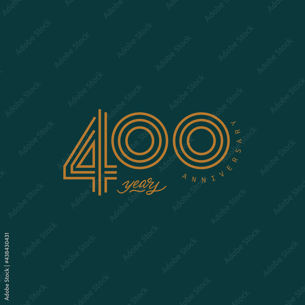 400 years anniversary pictogram vector icon, 400th year birthday logo ...