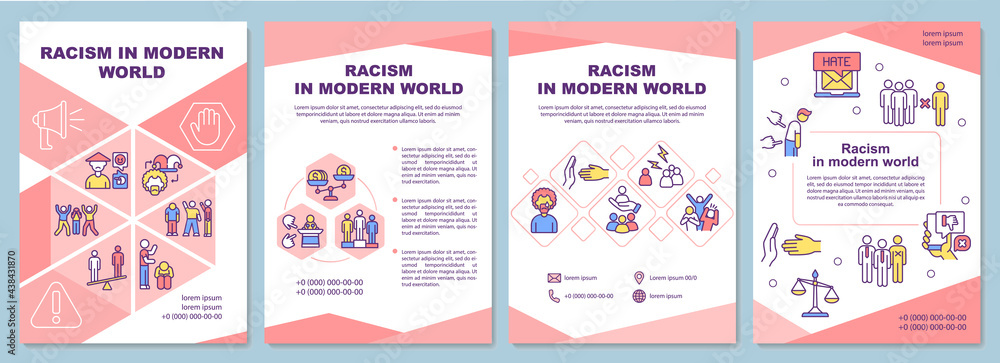 Racism in modern world brochure template. Social problems. Flyer ...