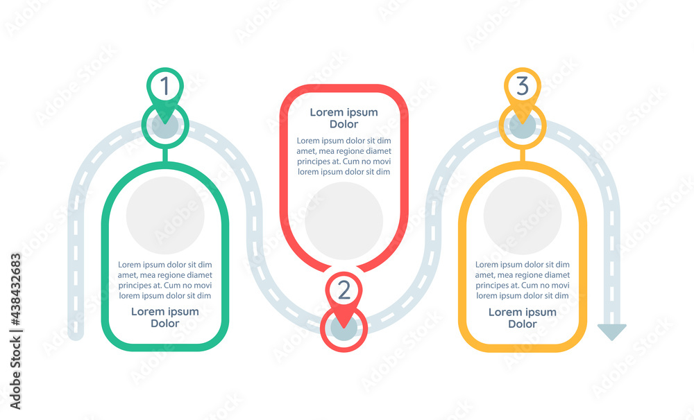 Long-term goals achieving vector infographic template. Roadmap ...