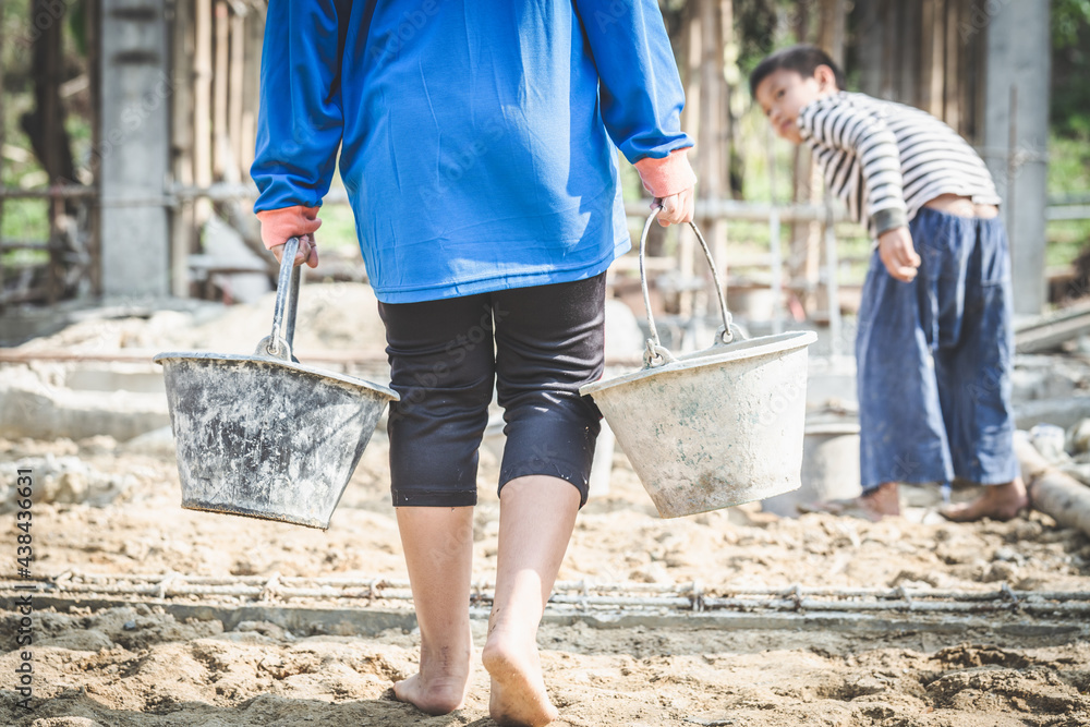 Poor children work in construction sites because of poverty, Child ...