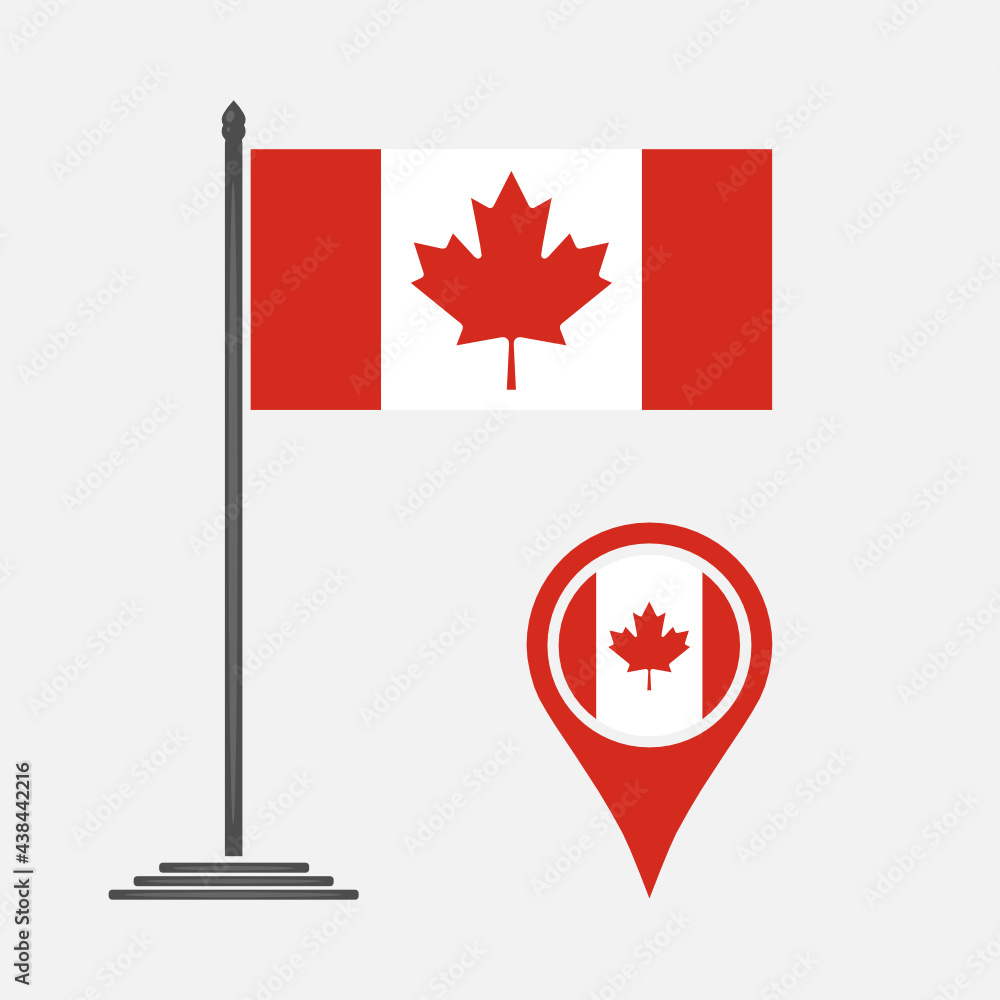 Flag of Canada. Canada flag SVG icon set. Canada location icon. Stock ...