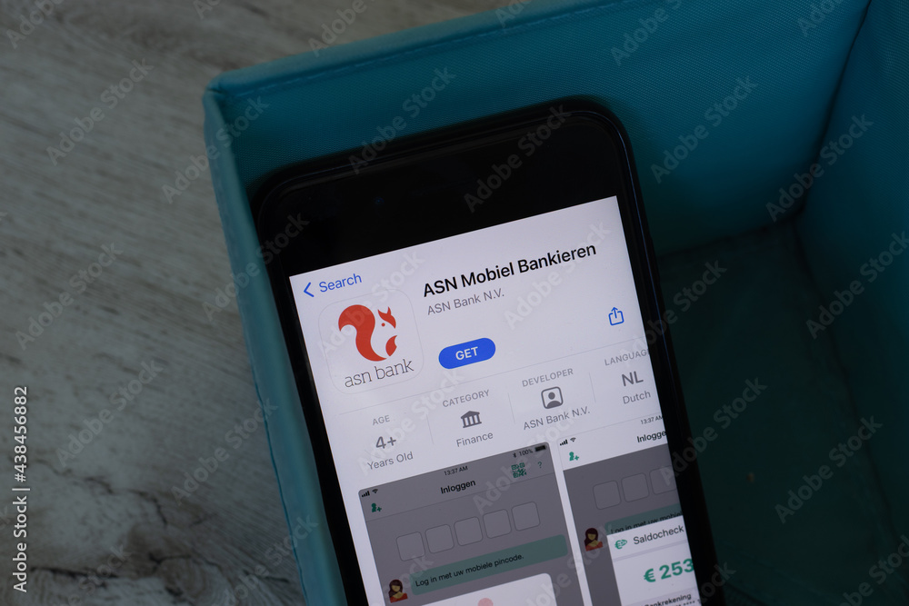 New York, USA - 1 June 2021: ASN Mobiel Bankieren mobile app logo on ...