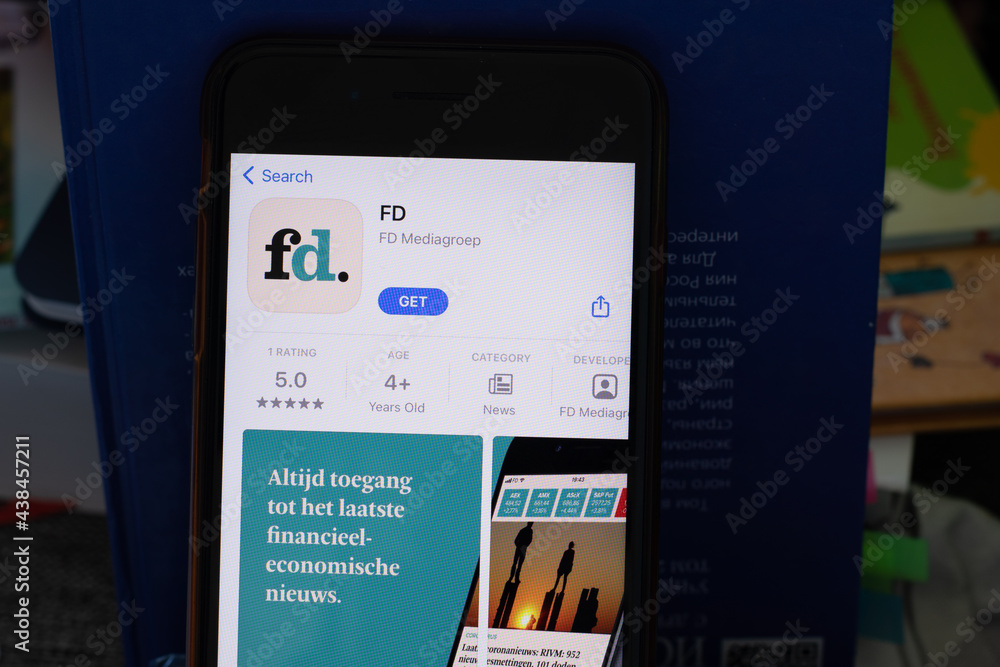 New York, USA - 1 June 2021: FD mobile app logo on phone screen, close ...
