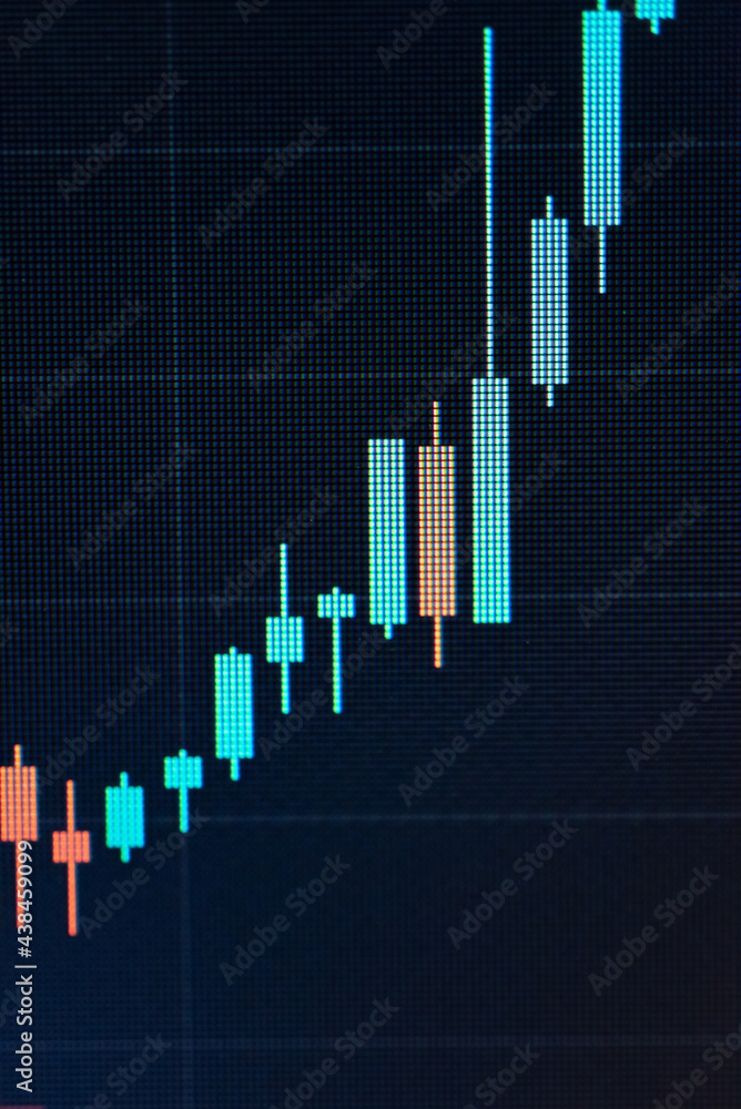 Abstract financial trading graphs and digital number of foreign ...
