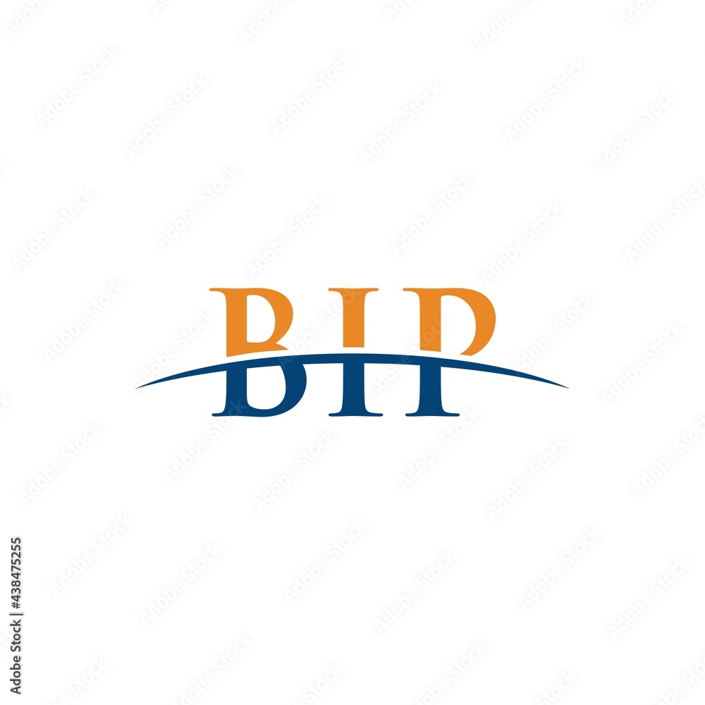 BIP initial overlapping movement swoosh horizon, logo design ...
