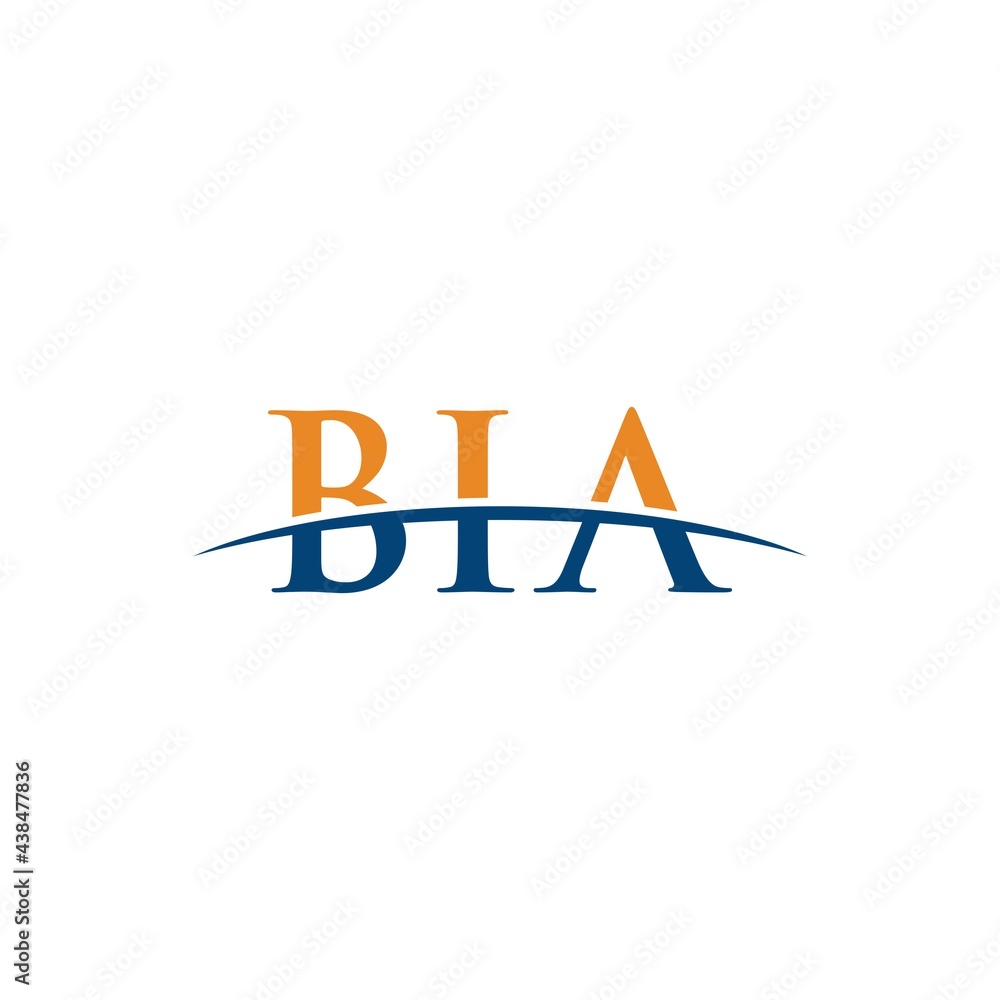 BIA initial overlapping movement swoosh horizon, logo design ...