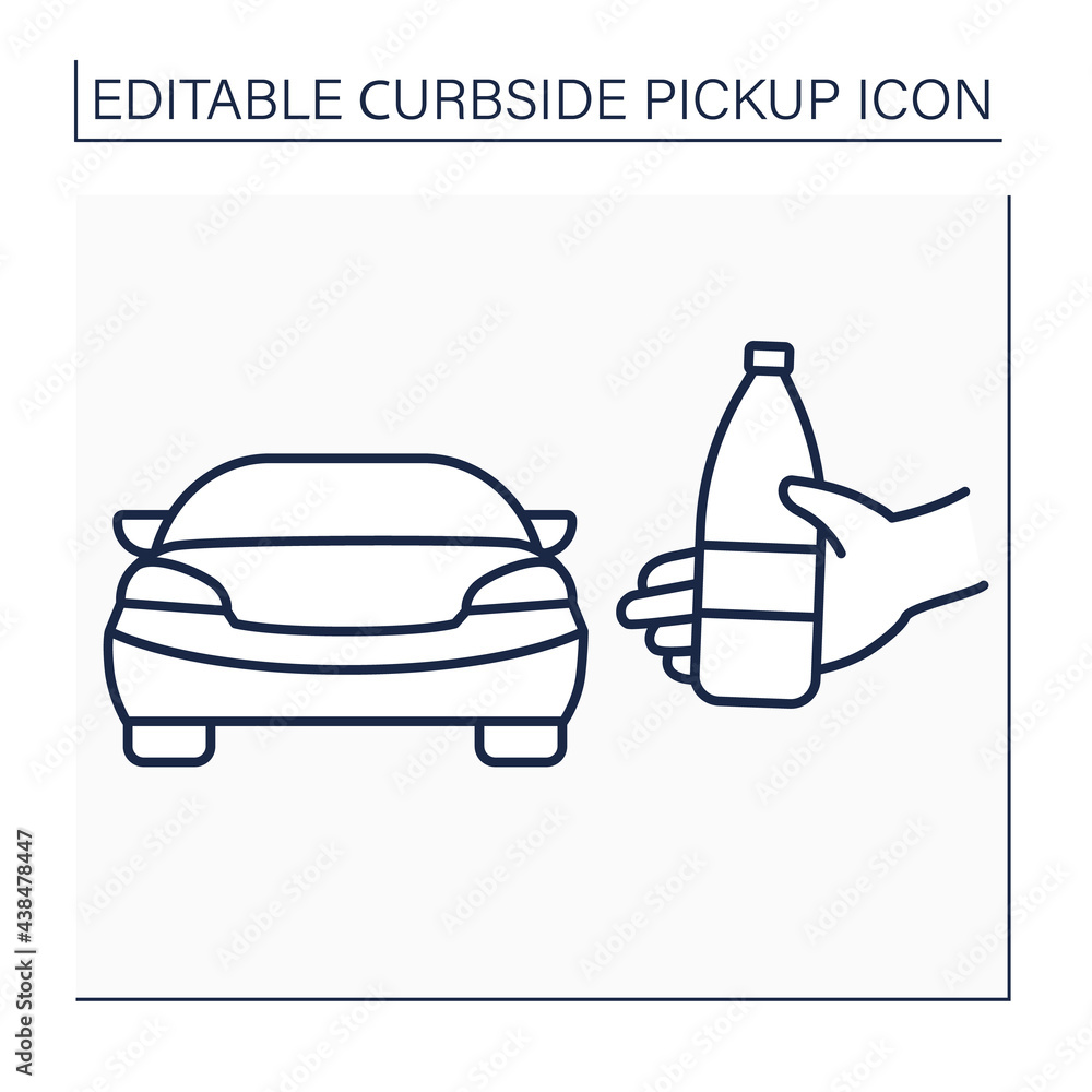 Curbside pickup line icon. Delivery order into customer vehicle. Pickup ...