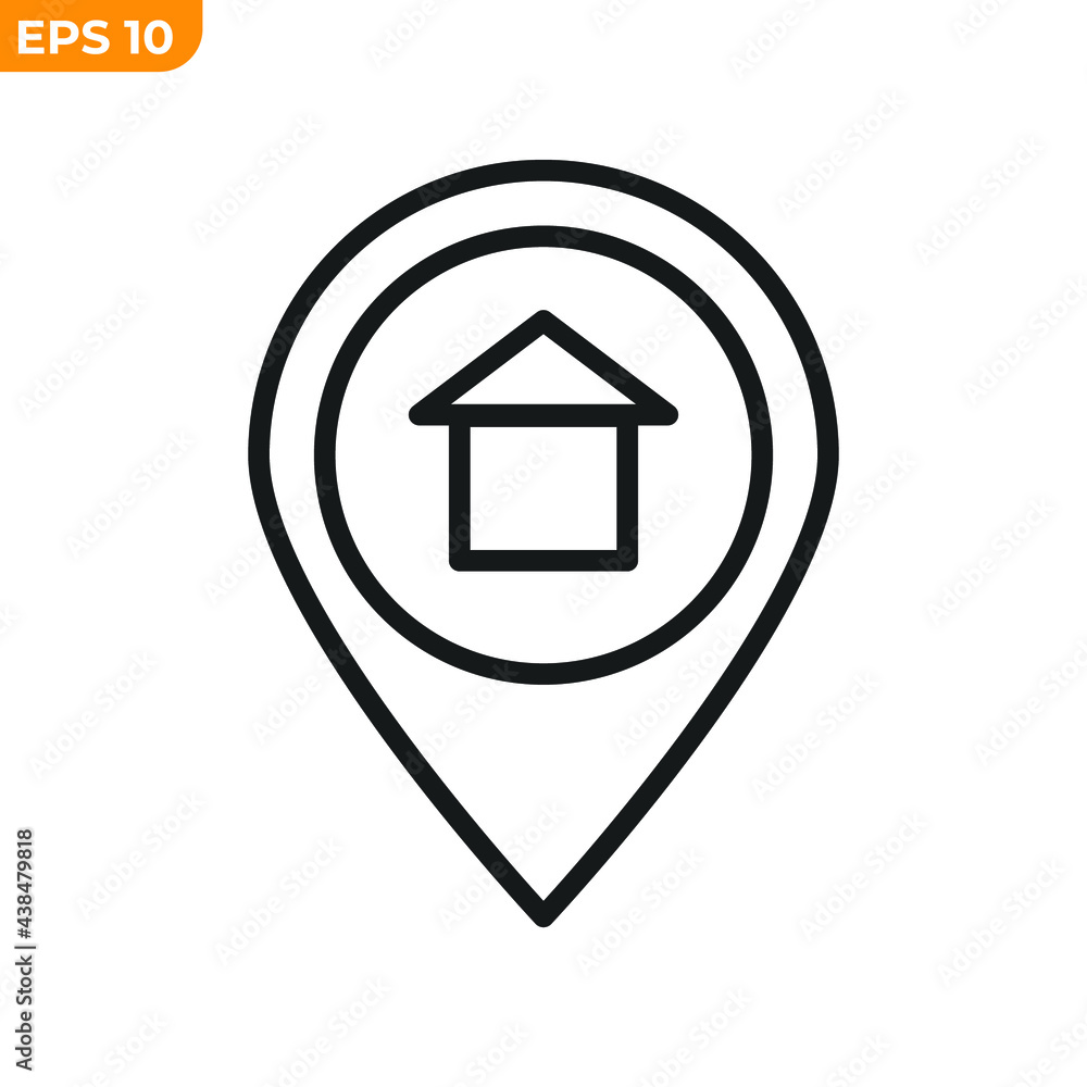 pin point address icon symbol template for graphic and web design ...