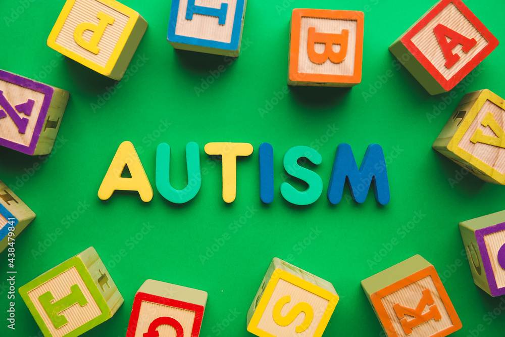 Word AUTISM and cubes on color background Stock Photo | Adobe Stock