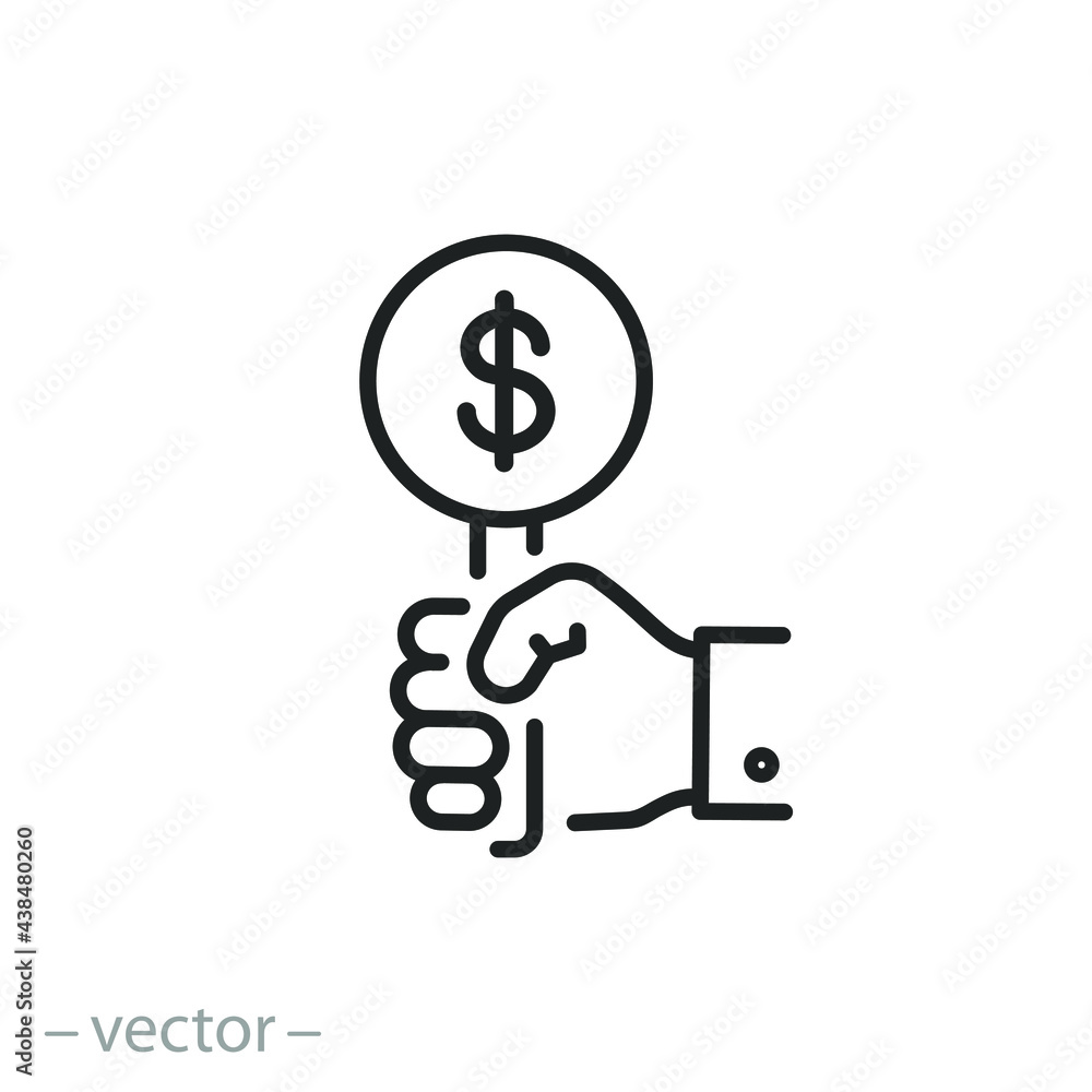 bid icon, auction, hand holding offer price, financial suggestion ...