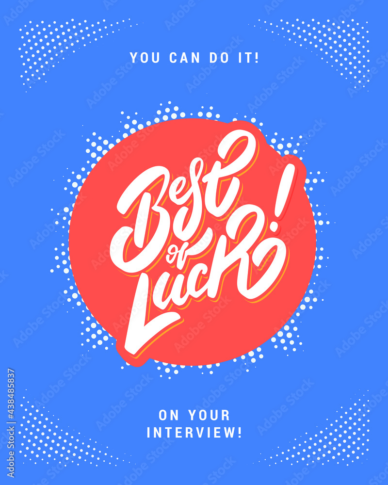 Best of luck. Farewell card template. Vector handwritten lettering ...