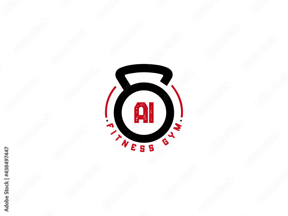 Letter AI Logo, Gym AI, fitness ai logo icon vector for business Stock ...