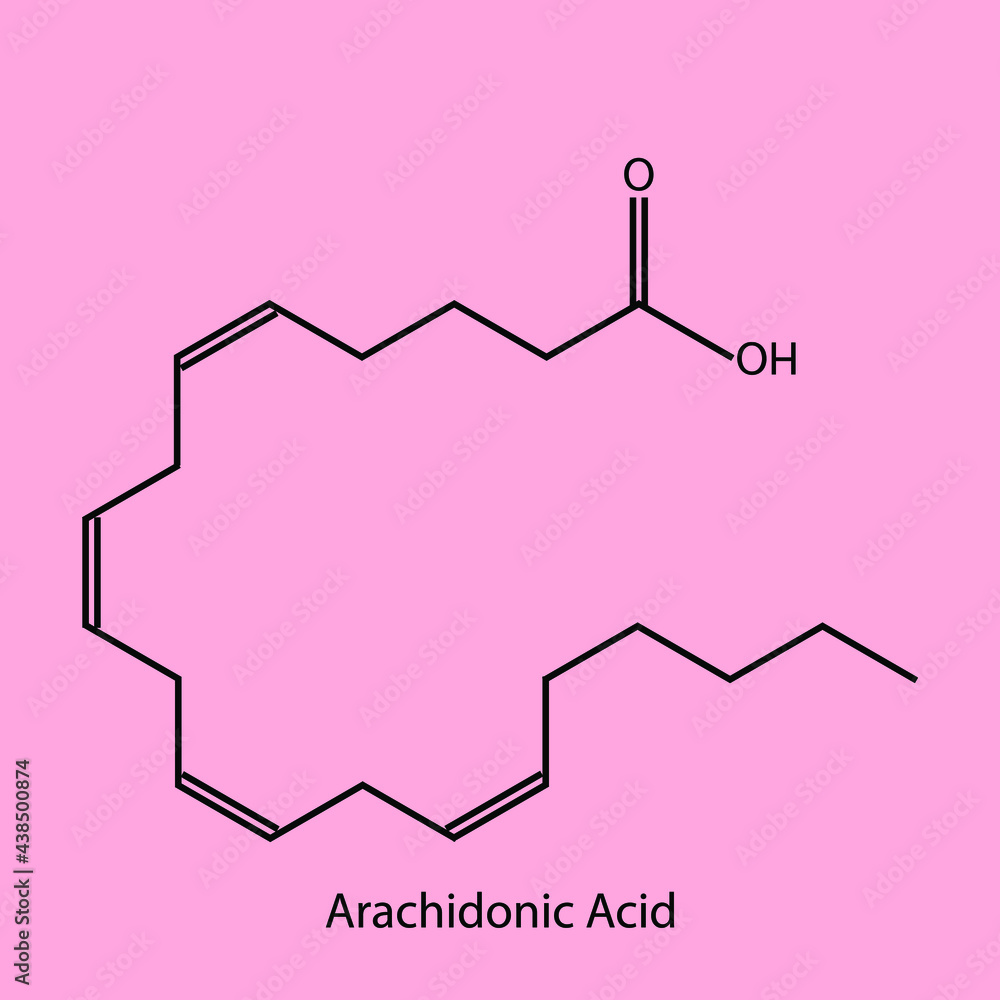 Arachidonic acid - Prostaglandin biomolecule molecular formula ...