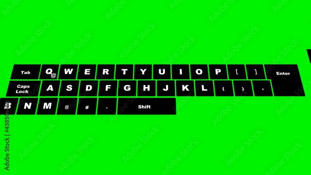 Animated keyboard.Line of letters,comes from left and right.4K.Green ...