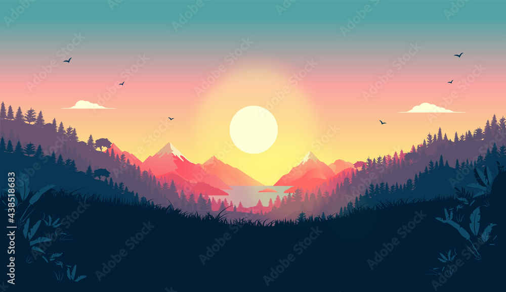 Early Morning Sky Mountains