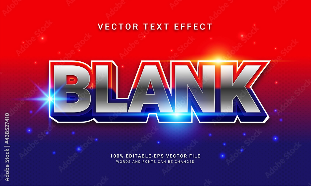 Blank 3d text style effect Stock Vector | Adobe Stock