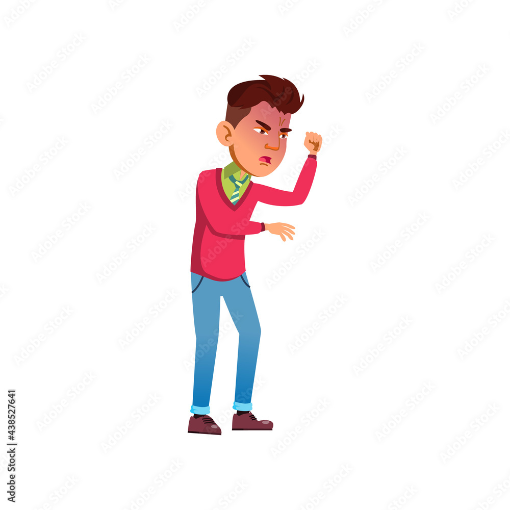 angry boy knocking at door cartoon vector. angry boy knocking at door ...