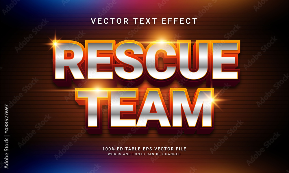 Rescure team editable text effect themed rescure official Stock Vector ...
