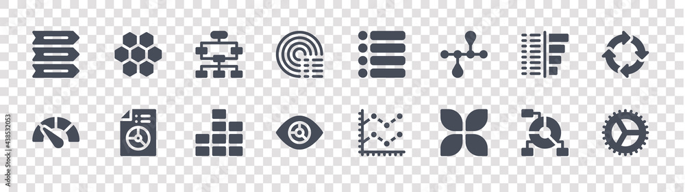 infographic elements glyph icons on transparent background. quality ...