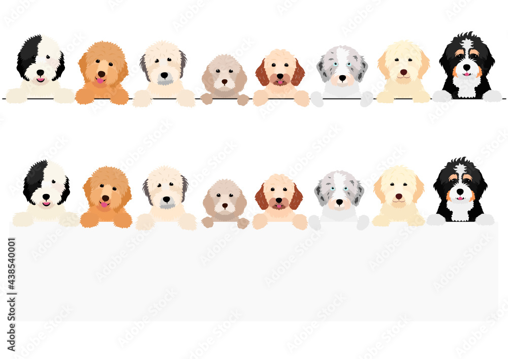 doodle dogs banner bundle Stock Vector | Adobe Stock